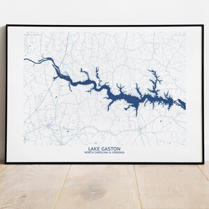 Lake Gaston North Carolina & Virginia Map - Pittsburgh Map Company - Etsy