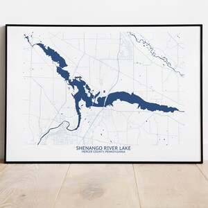 Shenango River Lake Map - Pittsburgh Map Company - Etsy