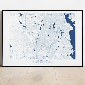 Cranston Rhode Island Map - Pittsburgh Map Company - Etsy