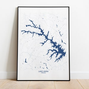 Lake Anna Virginia Map - Pittsburgh Map Company - Etsy