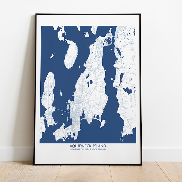 Aquidneck Island Map - Etsy
