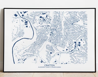 Coraopolis PA Map Pittsburgh Map Company - Etsy