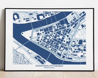 Greenfield Pittsburgh PA Map Pittsburgh Map Company - Etsy