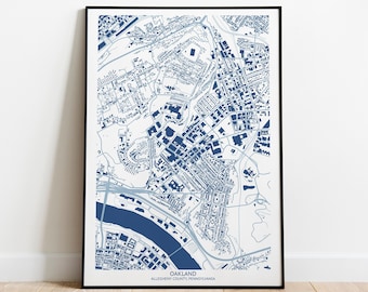 Greenfield Pittsburgh PA Map Pittsburgh Map Company - Etsy