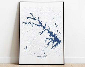 Lake Anna Map | Etsy