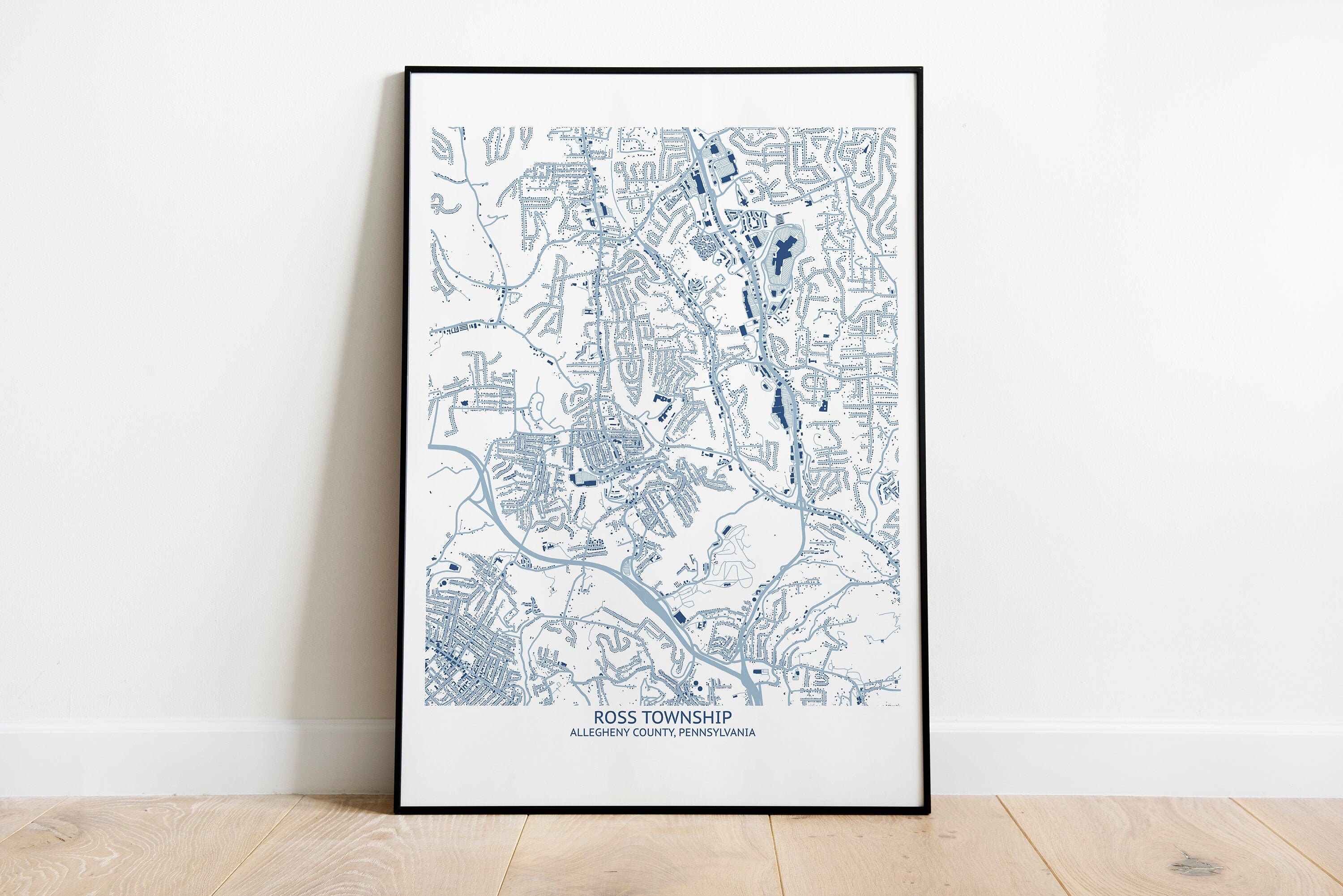 Ross Township PA Map Pittsburgh Map Company - Etsy