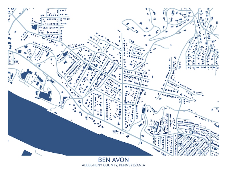 Ben Avon PA Map - Pittsburgh Map Company - Etsy