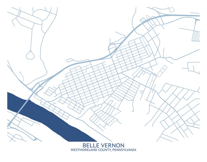 Belle Vernon PA Map - Pittsburgh Map Company - Etsy