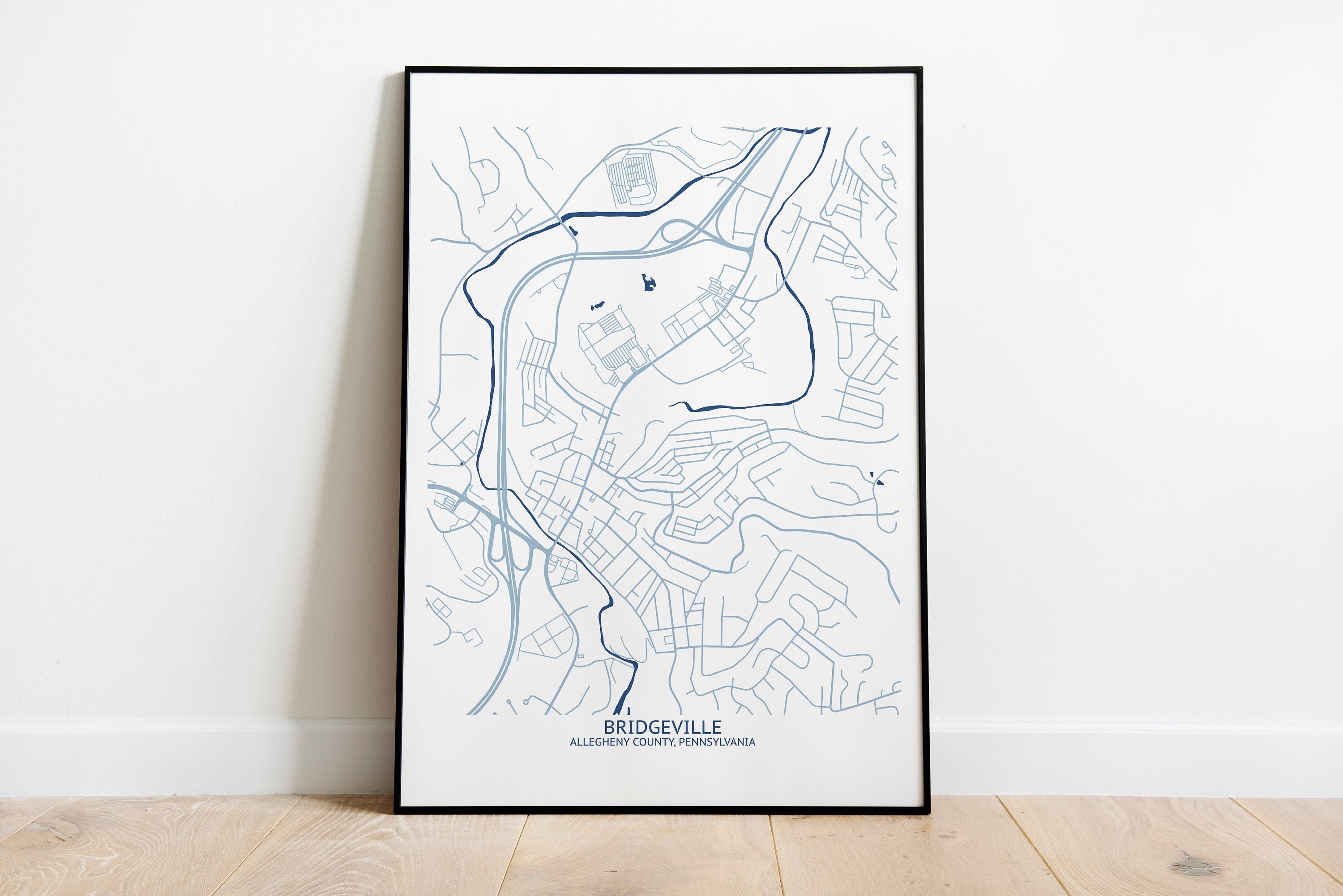 Bridgeville PA Map - Pittsburgh Map Company - Etsy