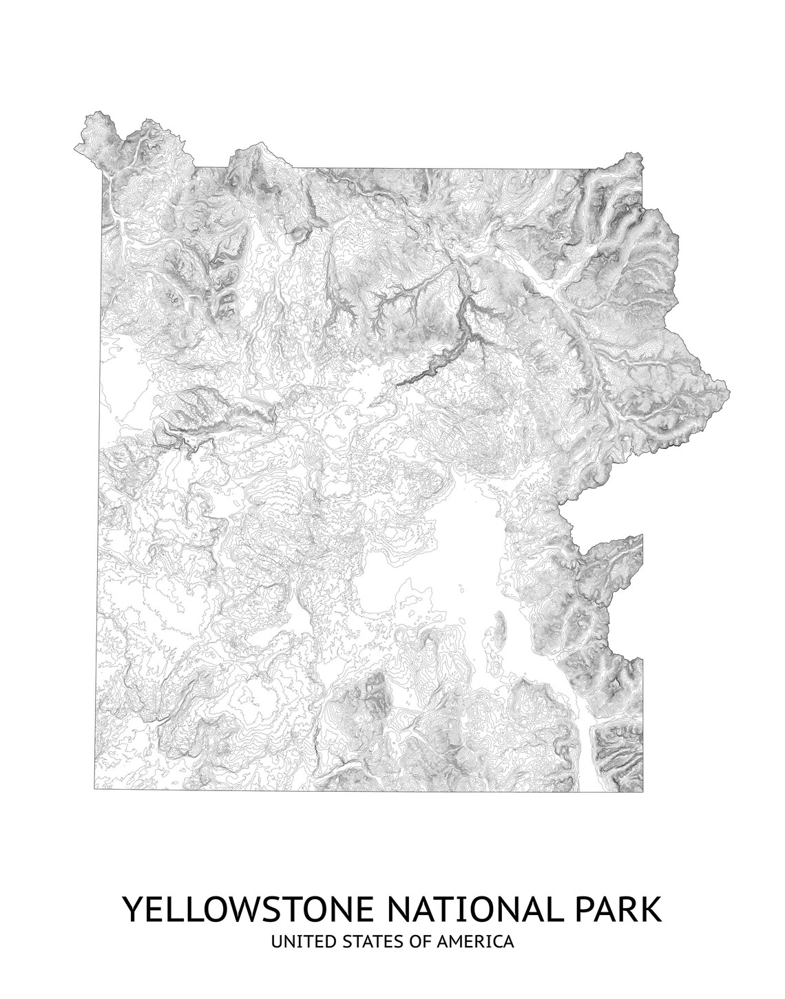 Yellowstone National Park Elevation Map Pittsburgh Map - Etsy
