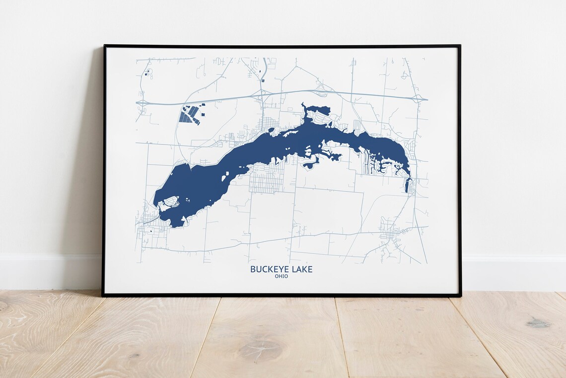 Buckeye Lake Ohio Map Pittsburgh Map Company - Etsy