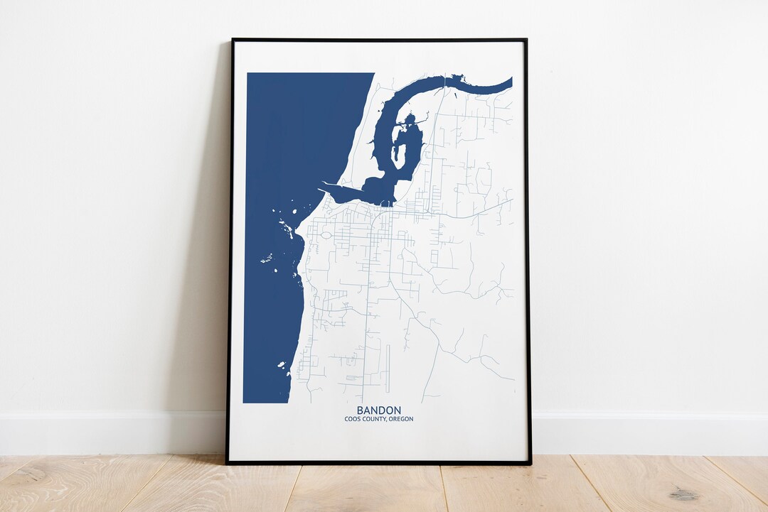 Bandon Oregon Map - Pittsburgh Map Company - Etsy