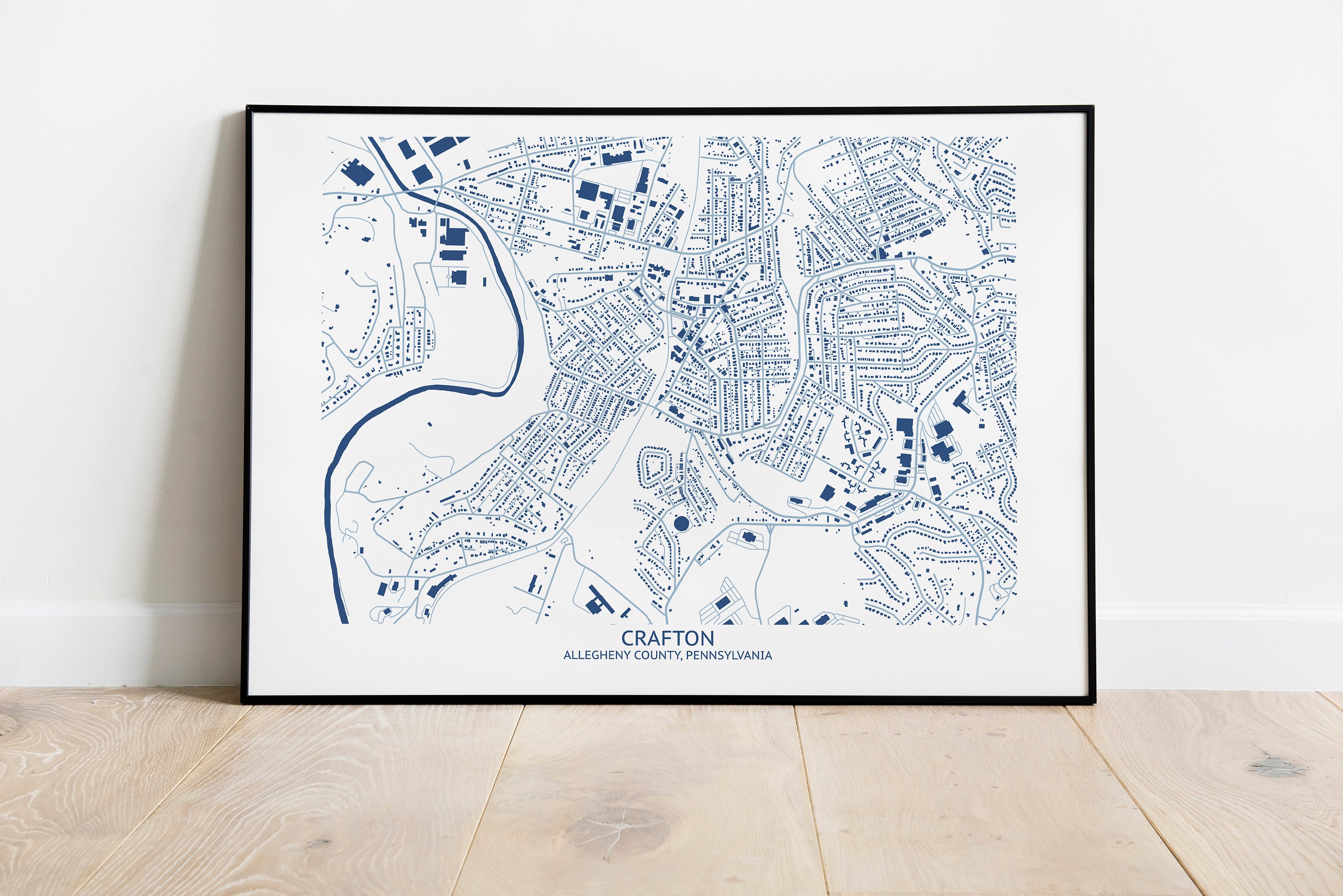 Crafton PA Map Pittsburgh Map Company - Etsy