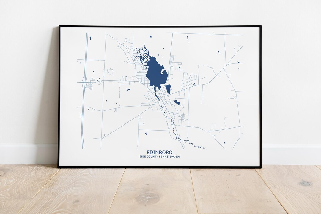 Edinboro PA Map - Pittsburgh Map Company - Etsy