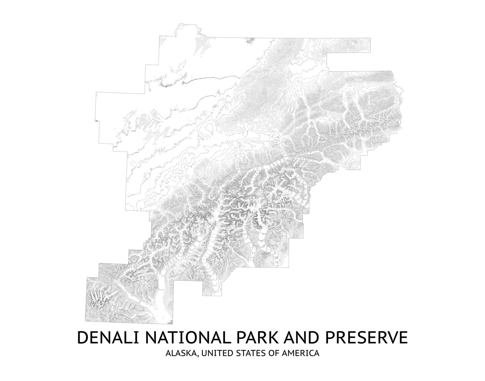 Denali National Park and Preserve Elevation Map - Pittsburgh Map ...