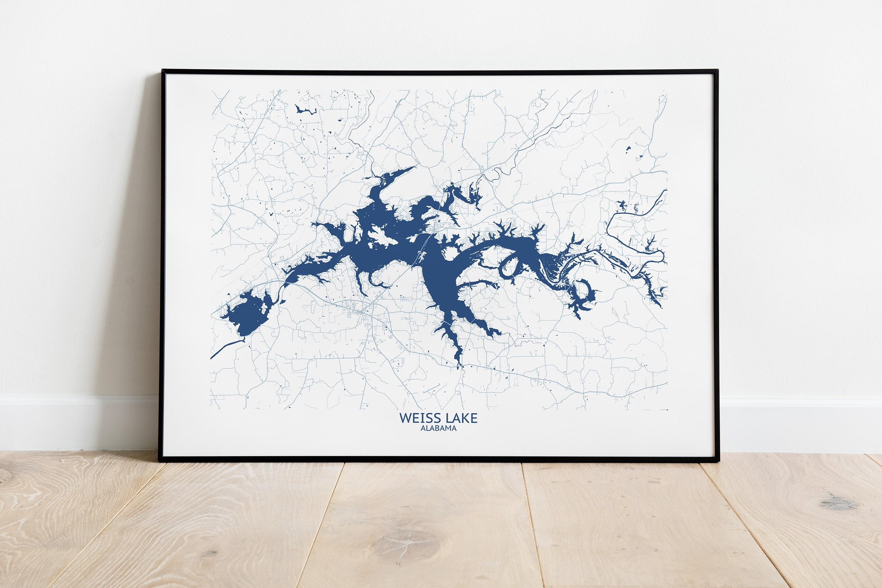 Weiss Lake Alabama Map - Pittsburgh Map Company - Etsy