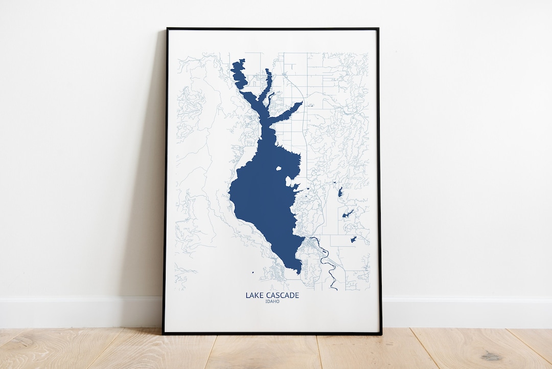 Lake Cascade Idaho Map - Pittsburgh Map Company - Etsy