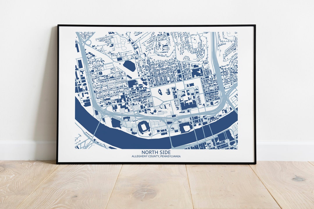North Side - Pittsburgh PA Map - Pittsburgh Map Company - Etsy