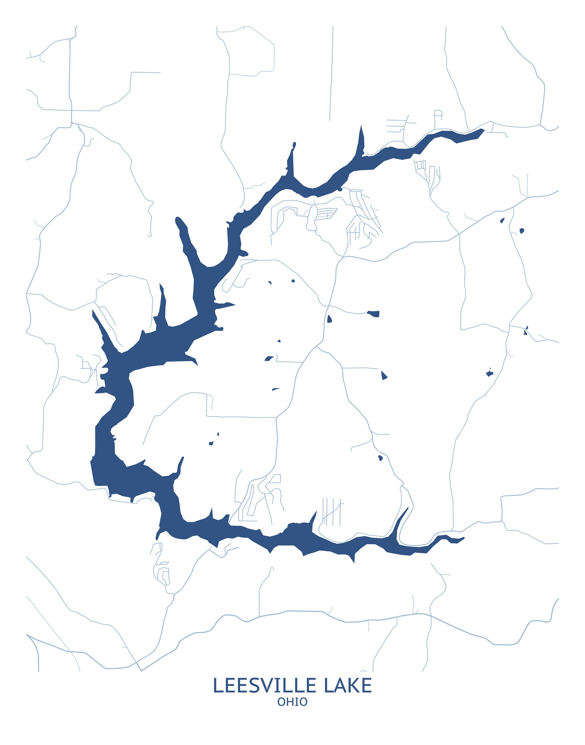 Leesville Lake Ohio Map - Pittsburgh Map Company - Etsy