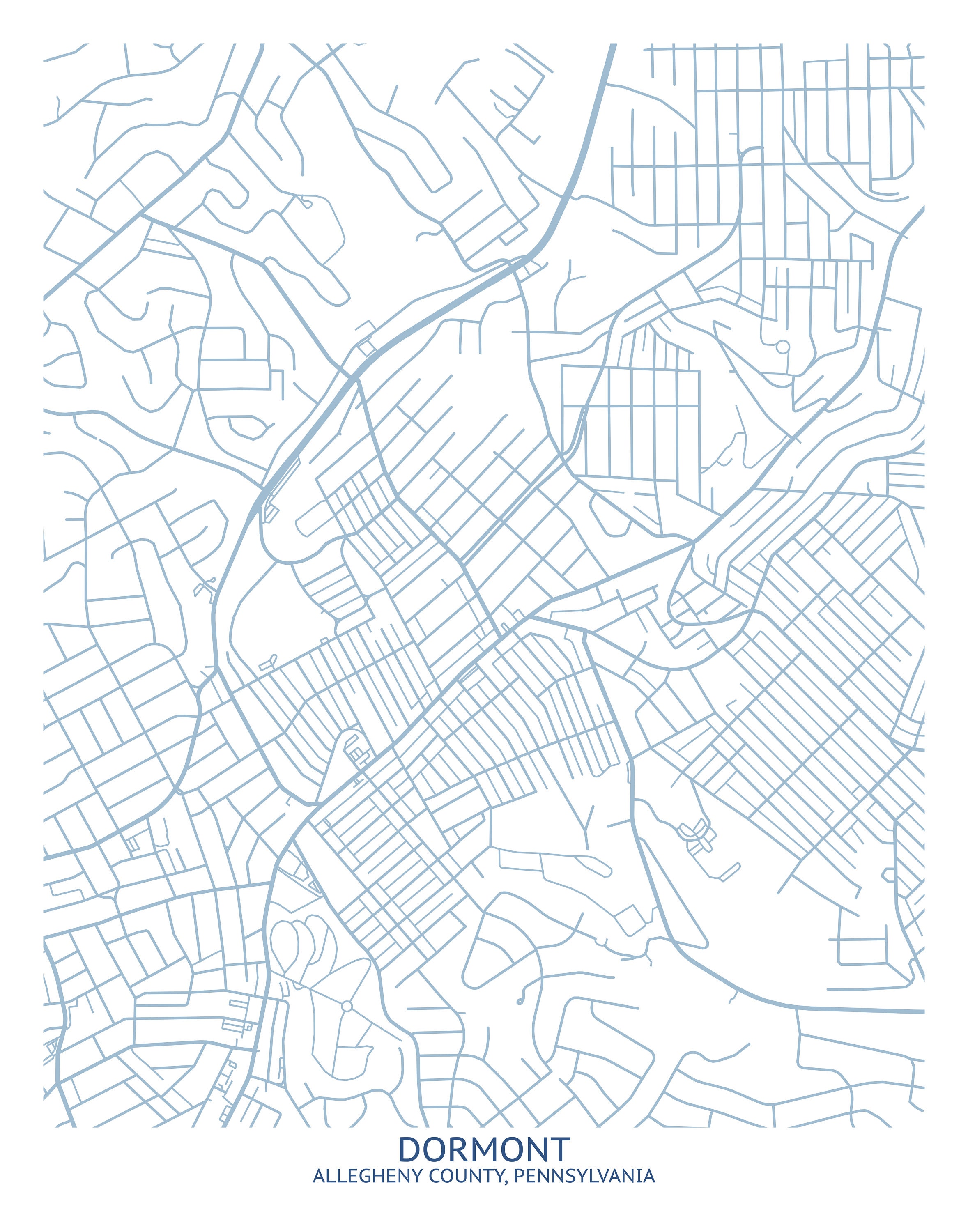 Dormont PA Map Pittsburgh Map Company - Etsy