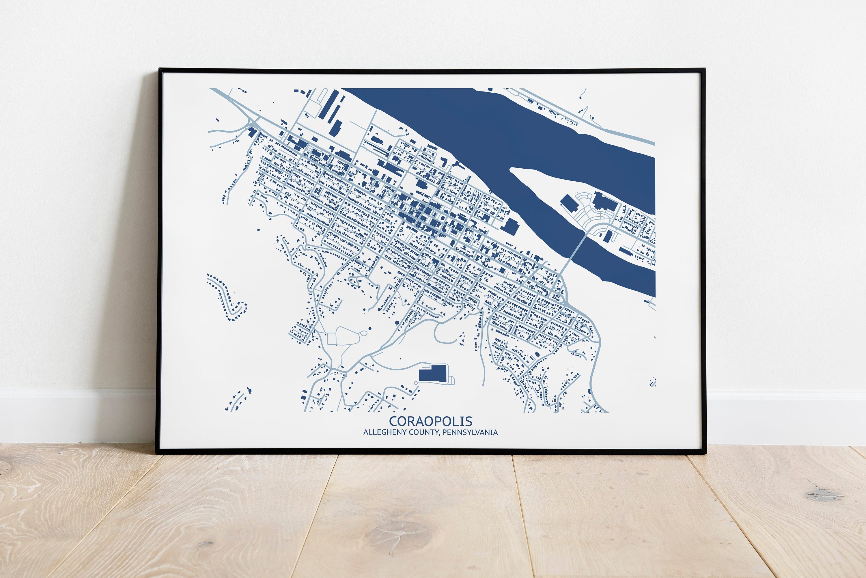 Coraopolis PA Map Pittsburgh Map Company - Etsy
