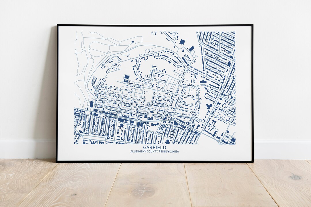 Garfield - Pittsburgh PA Map - Pittsburgh Map Company - Etsy