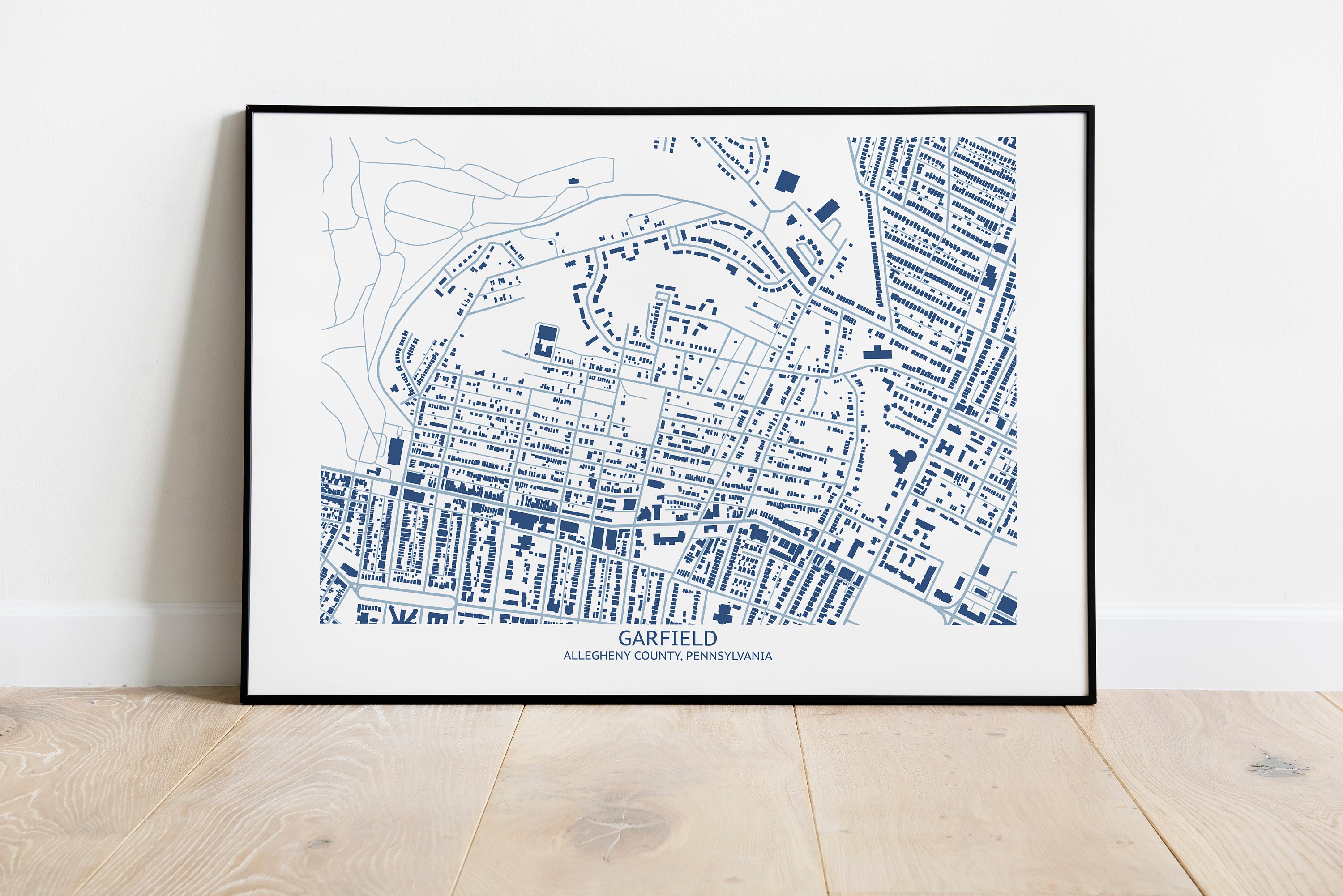 Garfield Pittsburgh PA Map Pittsburgh Map Company - Etsy
