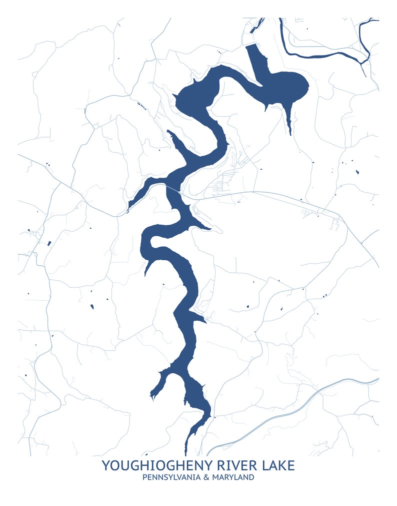 Youghiogheny River Lake Map Pittsburgh Map Company - Etsy UK