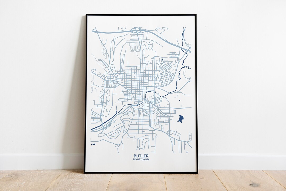 Butler PA Map - Pittsburgh Map Company - Etsy