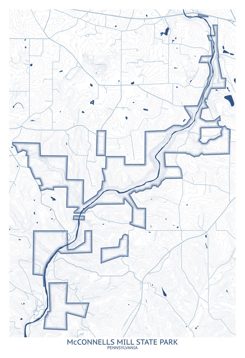 Mcconnells Mill State Park Map - Pittsburgh Map Company - Etsy