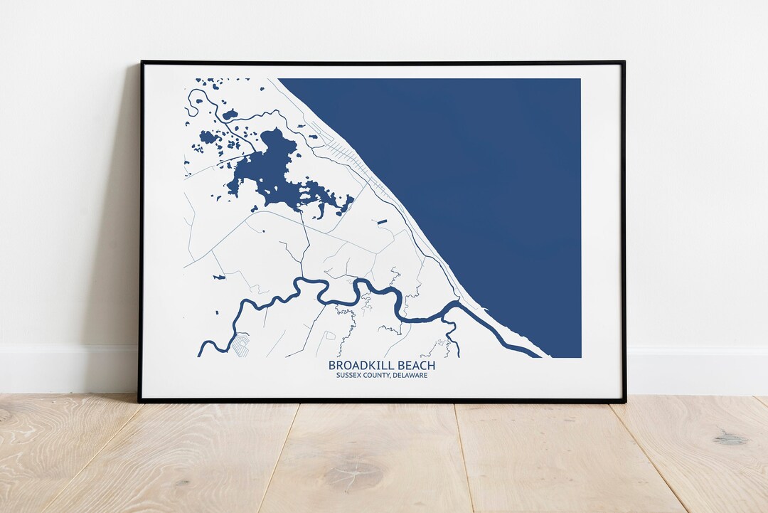 Broadkill Beach Delaware Map - Pittsburgh Map Company - Etsy