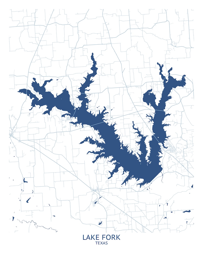 Lake Fork Texas Map - Pittsburgh Map Company - Etsy