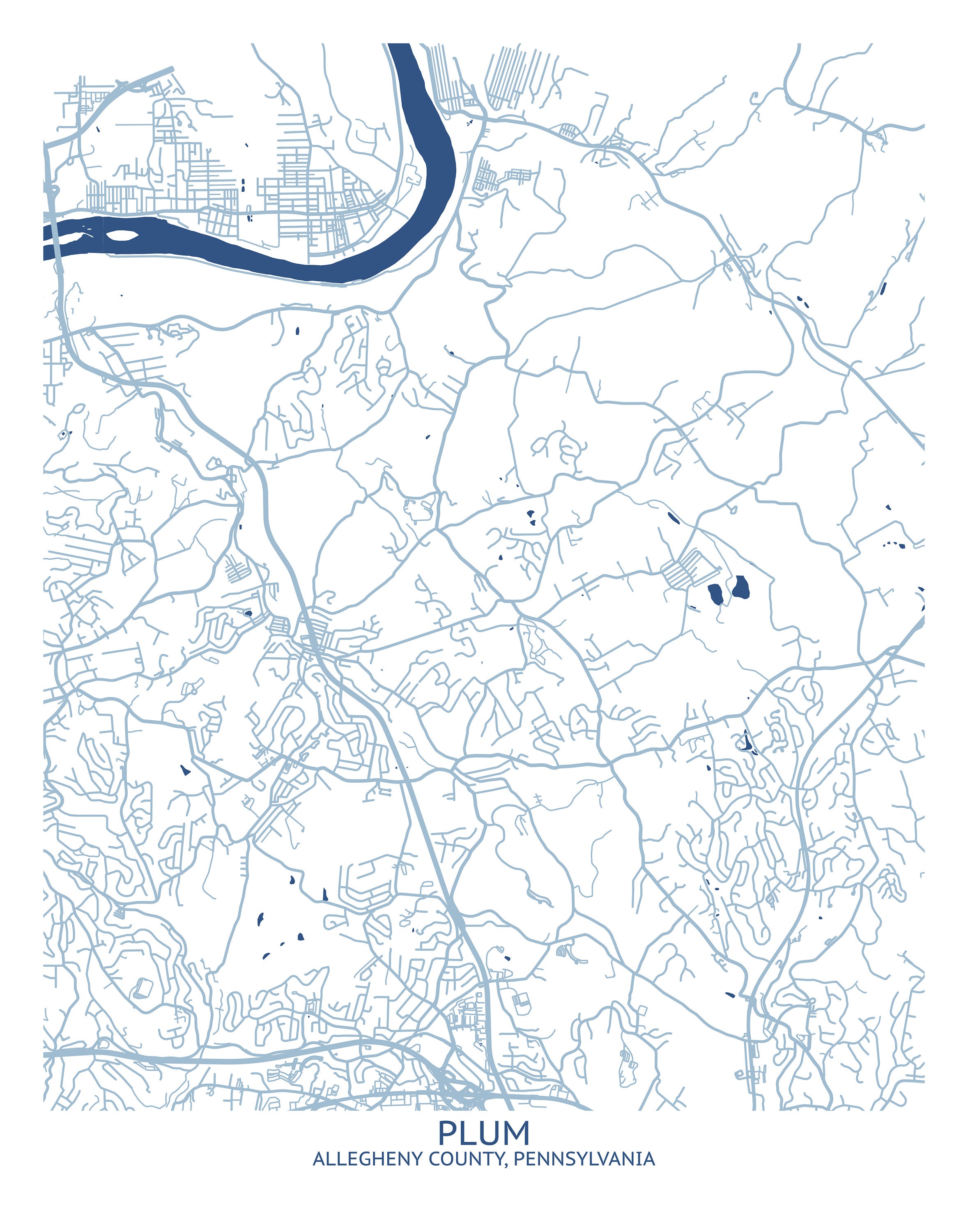 Plum PA Map Pittsburgh Map Company - Etsy.de