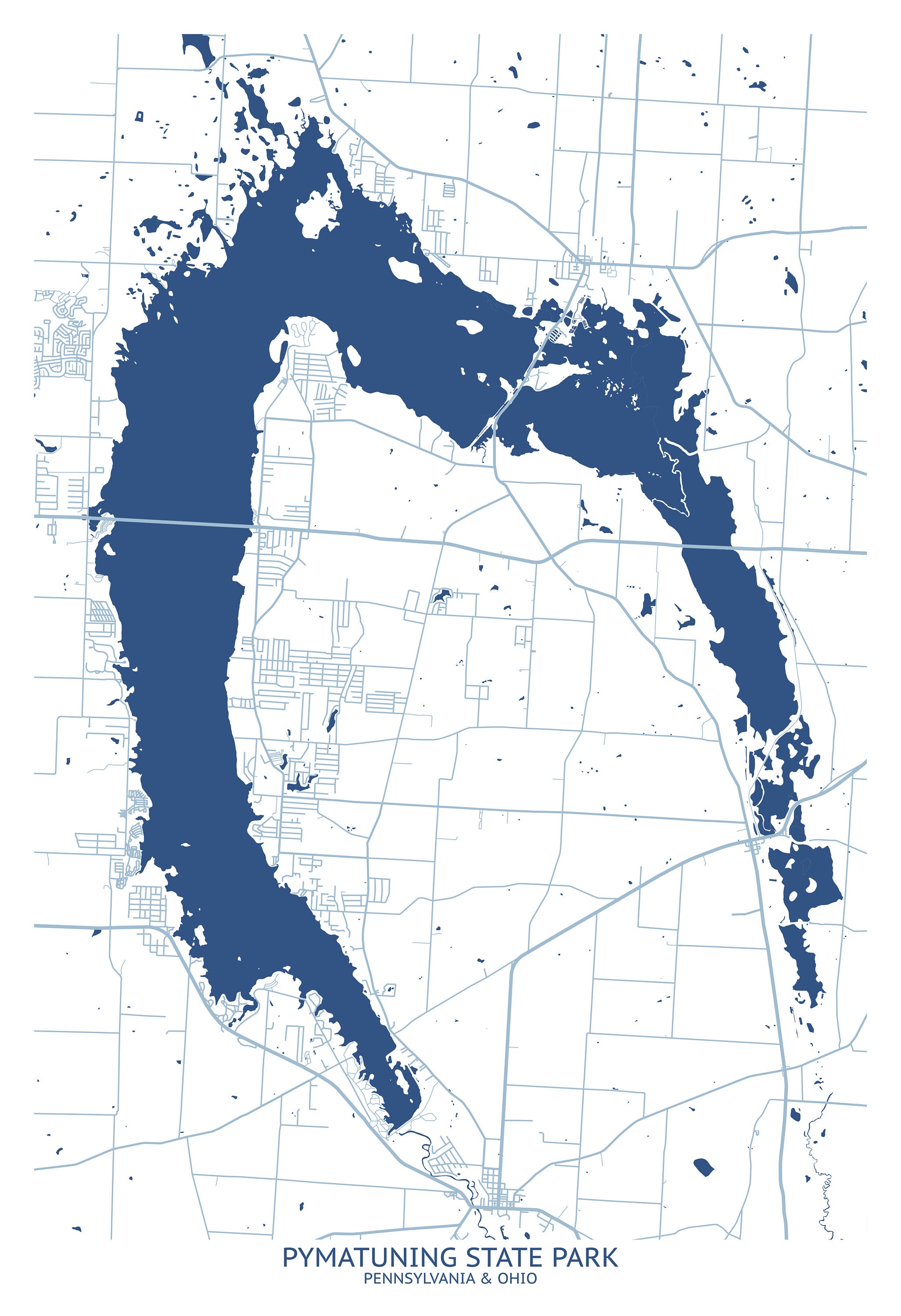 Pymatuning State Park Map Pittsburgh Map Company - Etsy