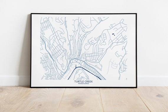 Turtle Creek PA Map Pittsburgh Map Company | Etsy