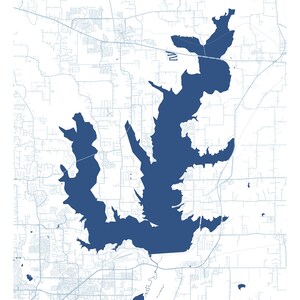 Lavon Lake Texas Map - Pittsburgh Map Company - Etsy