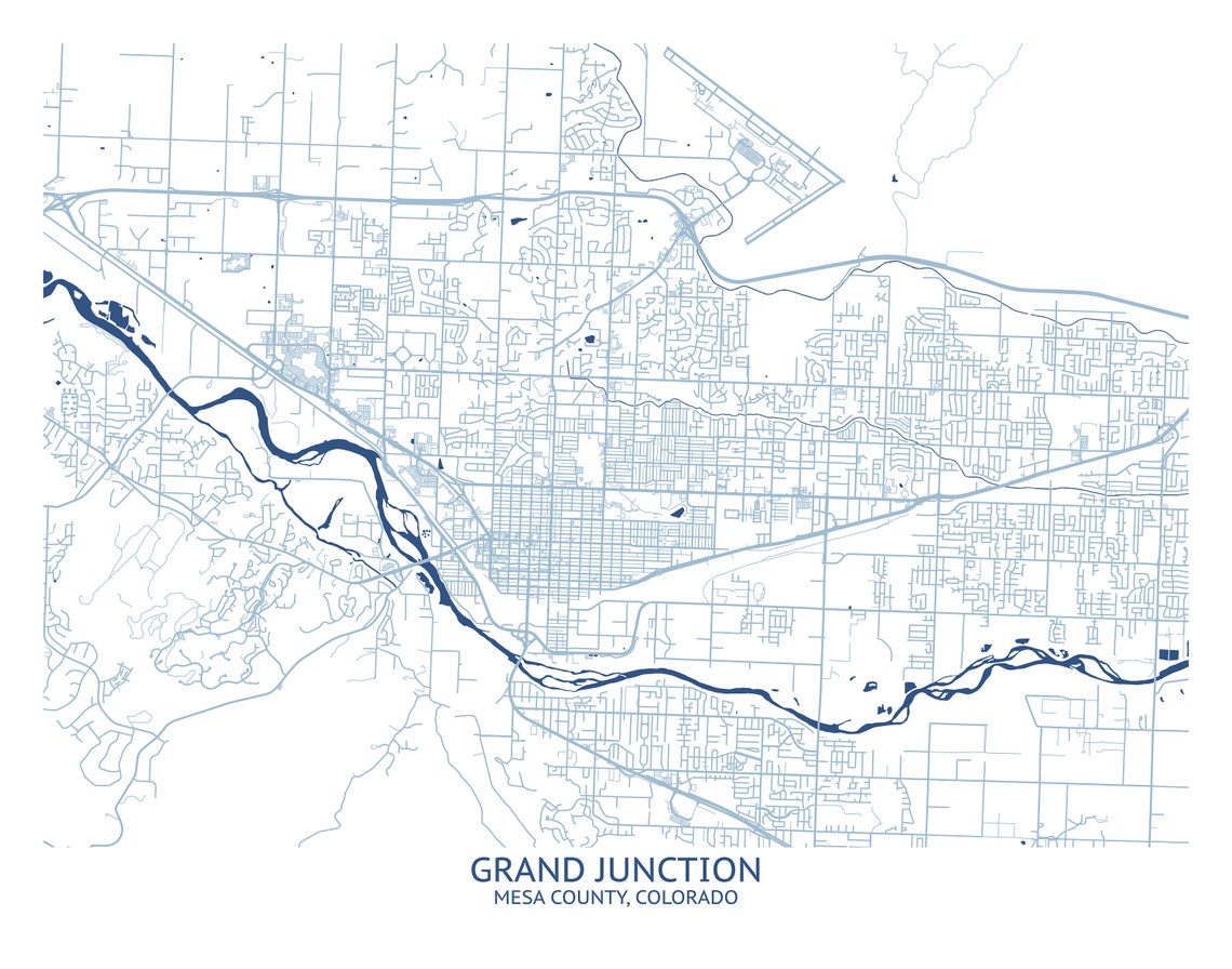 Grand Junction Colorado Map - Pittsburgh Map Company - Etsy