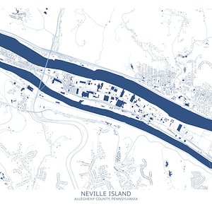 Neville Island PA Map Pittsburgh Map Company - Etsy Singapore
