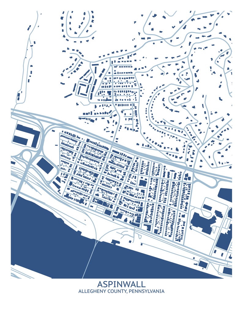 Aspinwall PA Map - Pittsburgh Map Company - Etsy