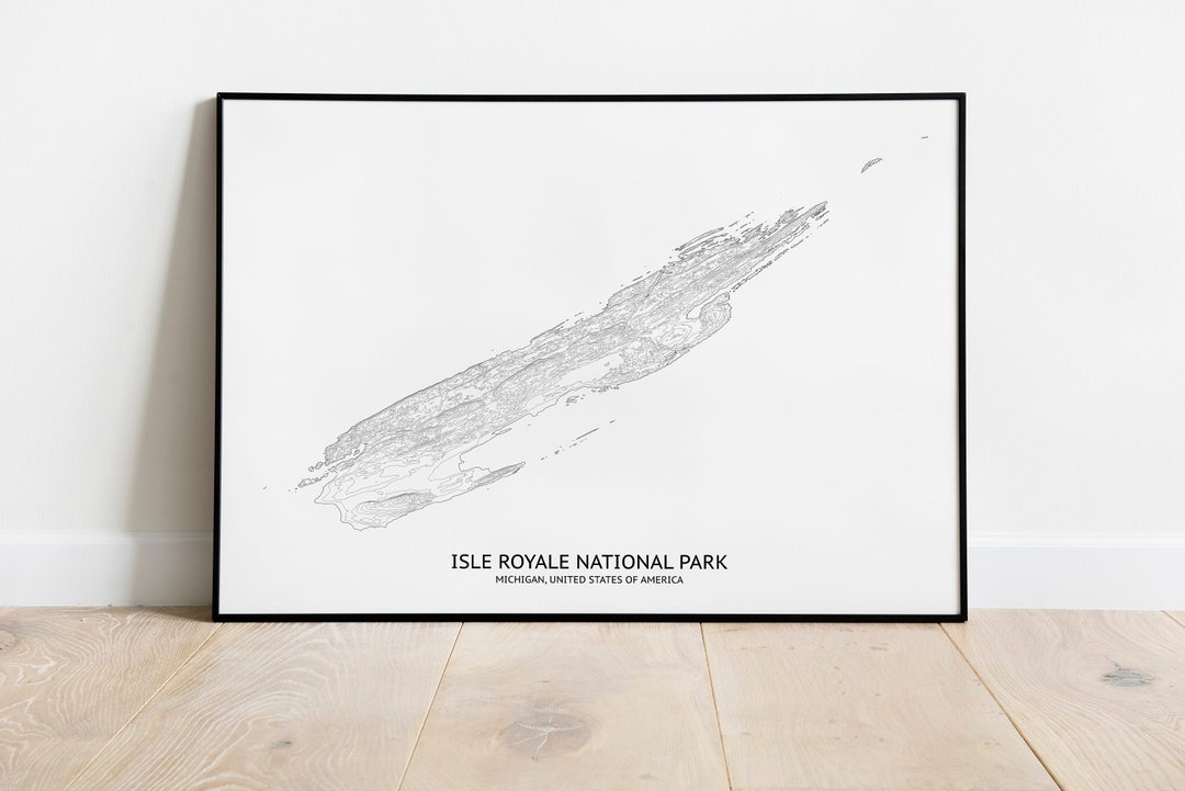 Isle Royale National Park Elevation Map - Pittsburgh Map Company - Etsy