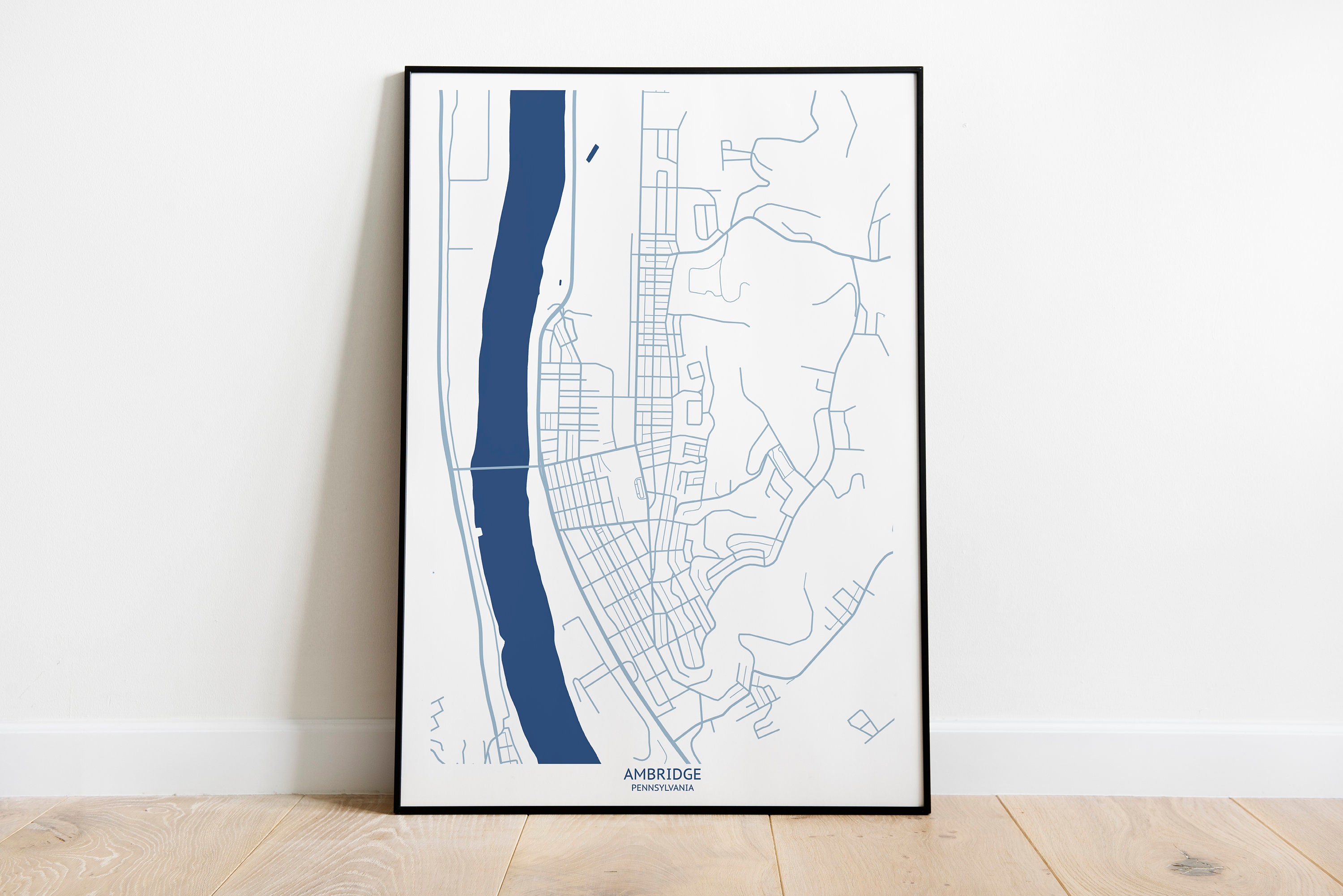 Ambridge PA Map Pittsburgh Map Company - Etsy