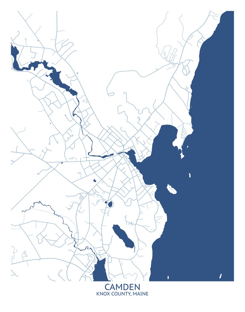 Camden Maine Map - Pittsburgh Map Company - Etsy