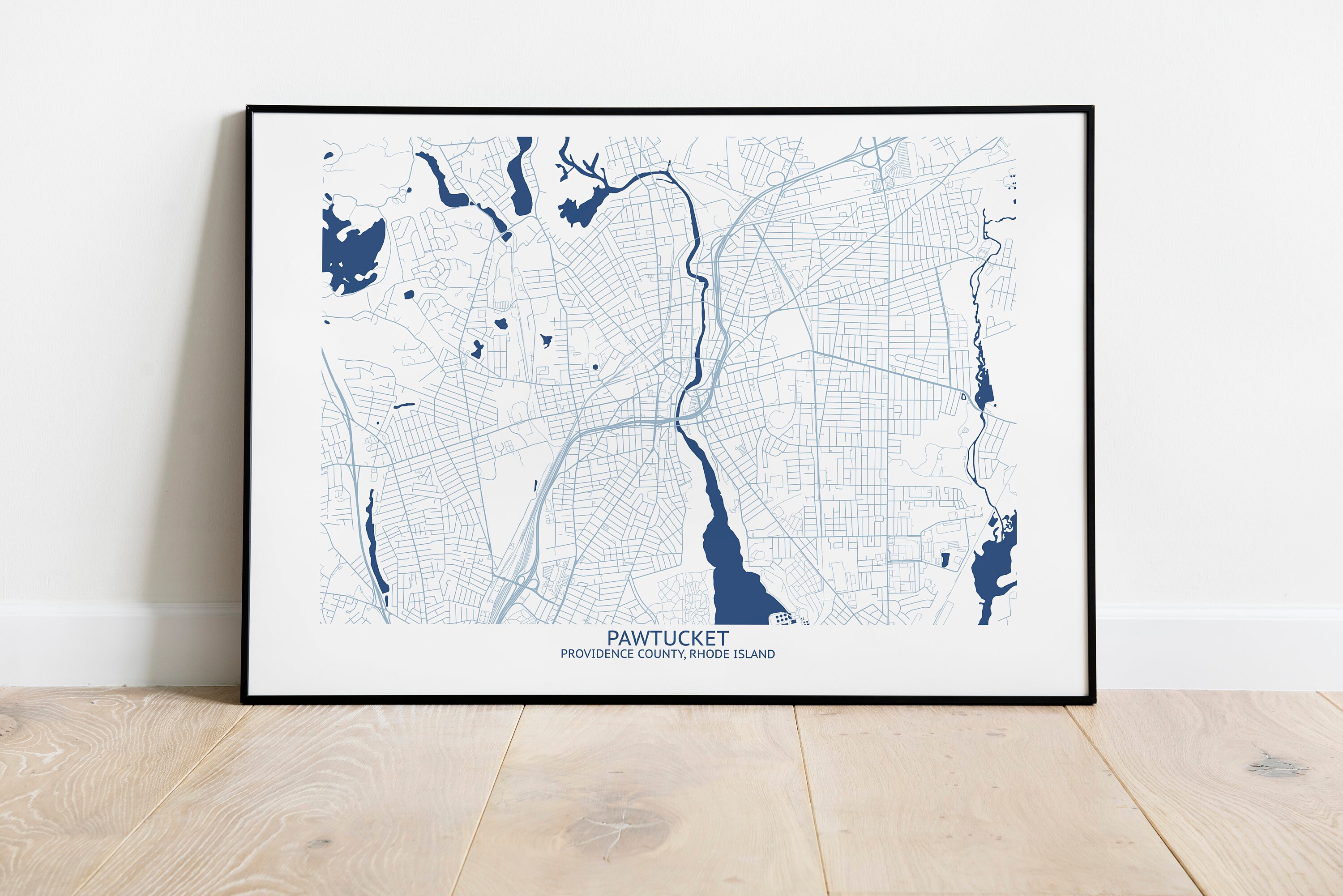 Pawtucket Rhode Island Map Pittsburgh Map Company - Etsy