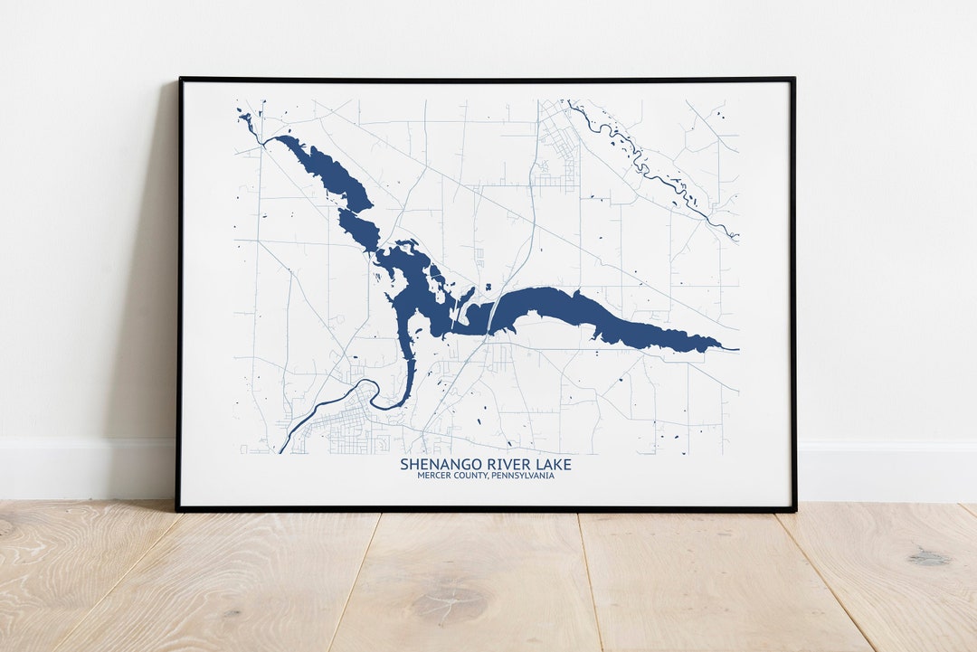 Shenango River Lake Map - Pittsburgh Map Company - Etsy
