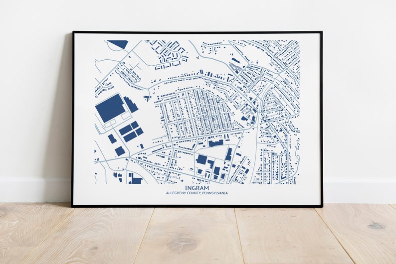 Ingram PA Map - Pittsburgh Map Company - Etsy