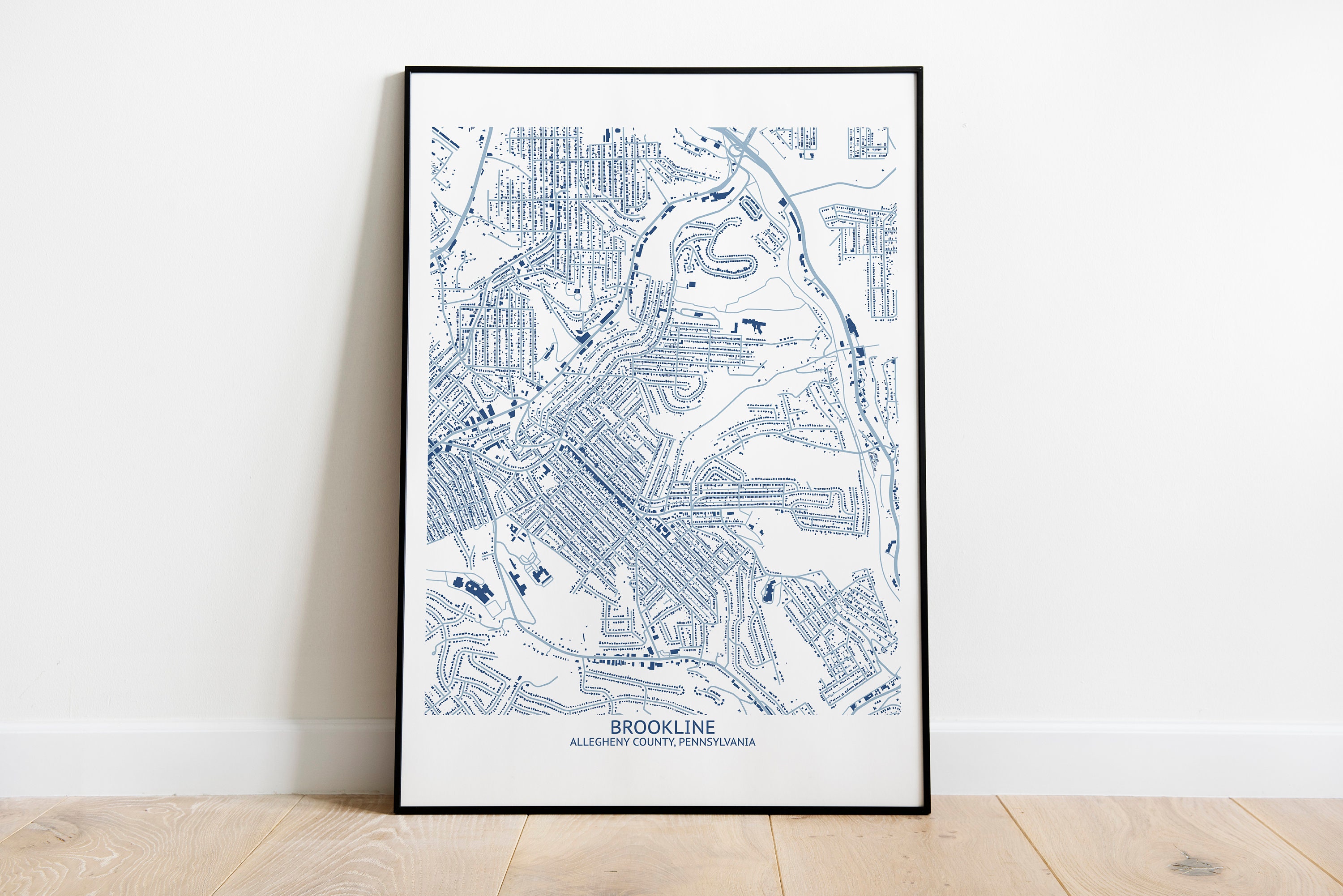 Brookline PA Map Pittsburgh Map Company - Etsy