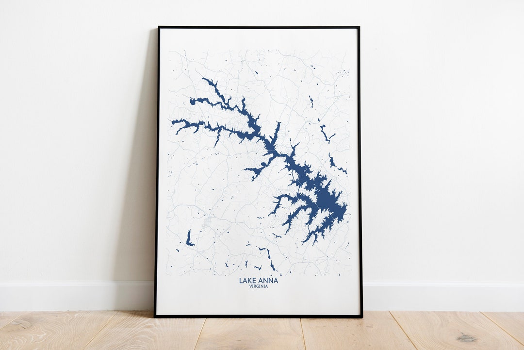 Lake Anna Virginia Map - Pittsburgh Map Company - Etsy