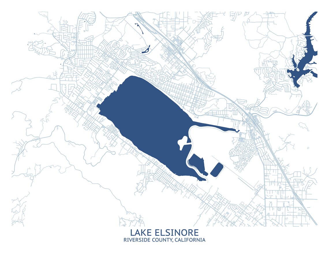 Lake Elsinore California Map Pittsburgh Map Company - Etsy