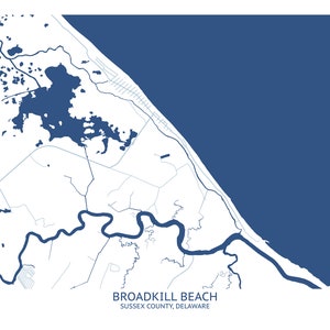 Broadkill Beach Delaware Map - Pittsburgh Map Company - Etsy 日本