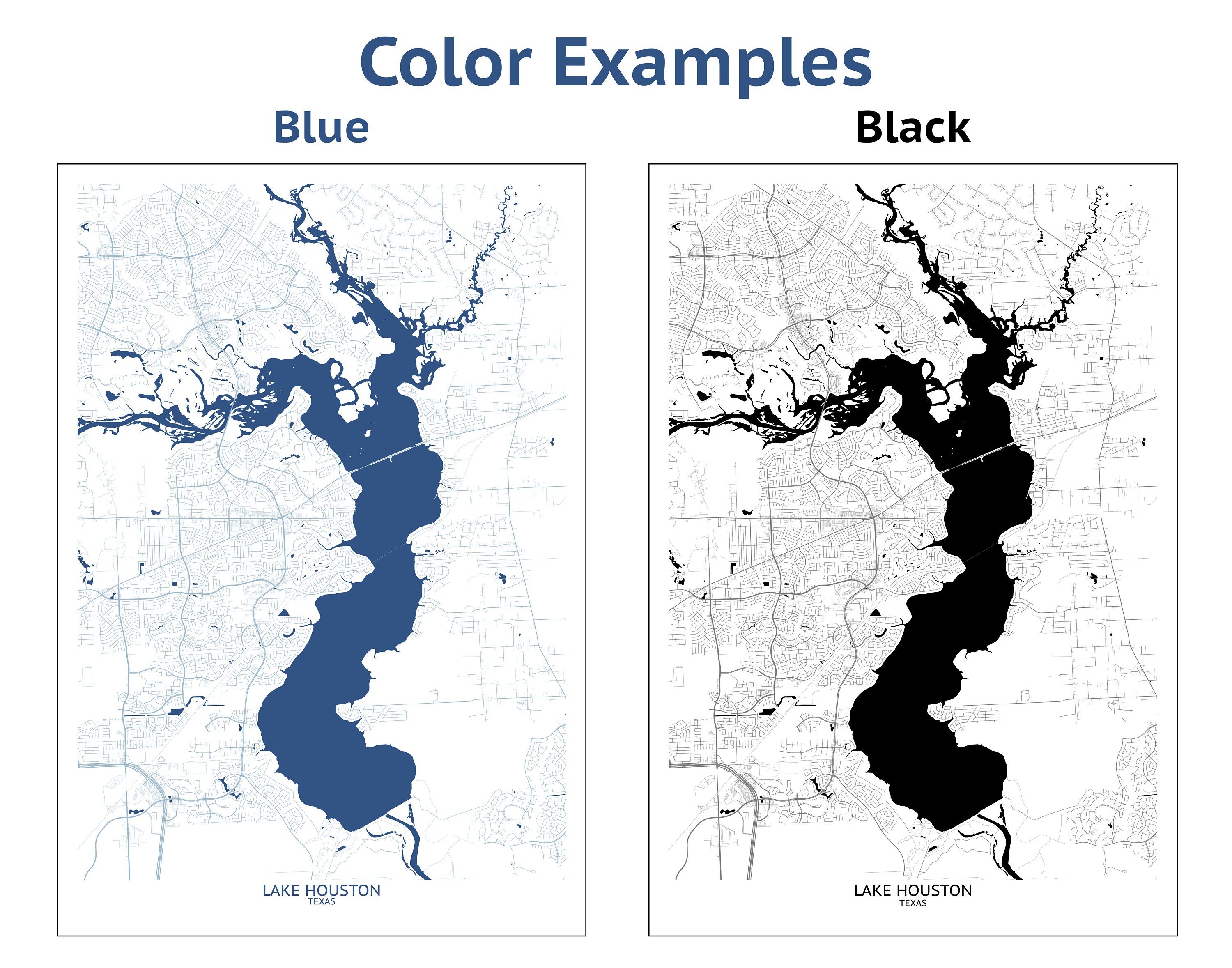 Lake Norman Map - Pittsburgh Map Company - Etsy
